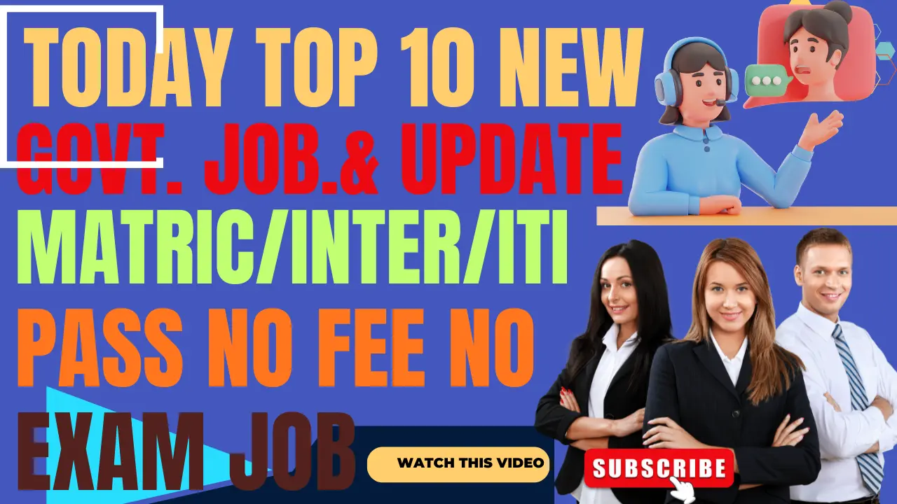 Top 10 Most Important New Vacancy Of Today | 21 Sep 25 New 10 Dept ...
