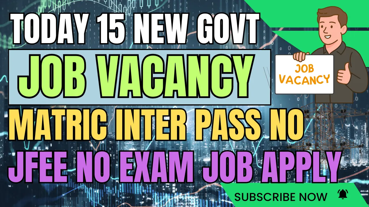 Today 15 Dept. Reqd. Multiple Job Vacancy | 28 Feb 26 Top 15 New Govt ...