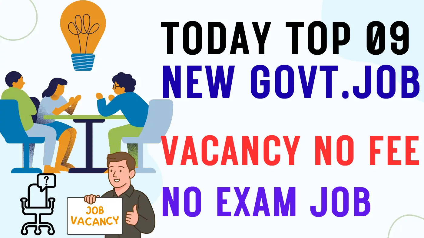 Today 09 Dept. Reqd. Multiple Job Vacancy | 11 March 26 Top 09 New Govt ...